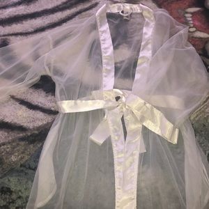 lovers lane | Intimates & Sleepwear | Sheer And Satin Robe | Poshmark